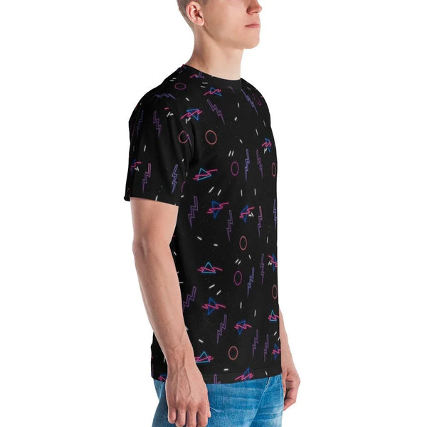 Retro Arcade Carpet T-Shirt - Neon Vaporwave All-Over Print | Shirtwascash